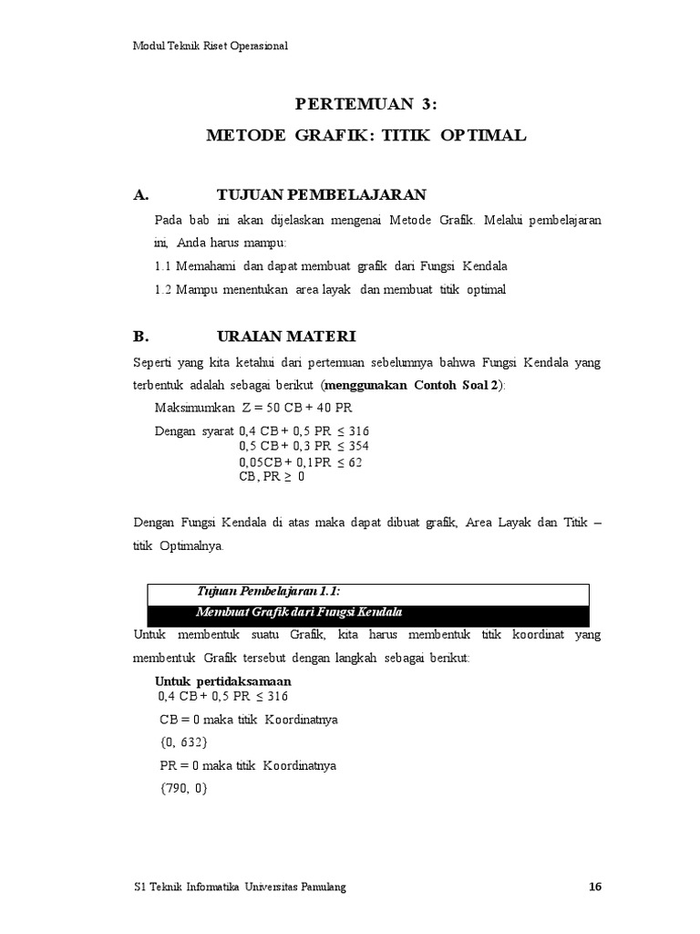 Pertemuan 3 Teknik Riset Operasional PDF | PDF