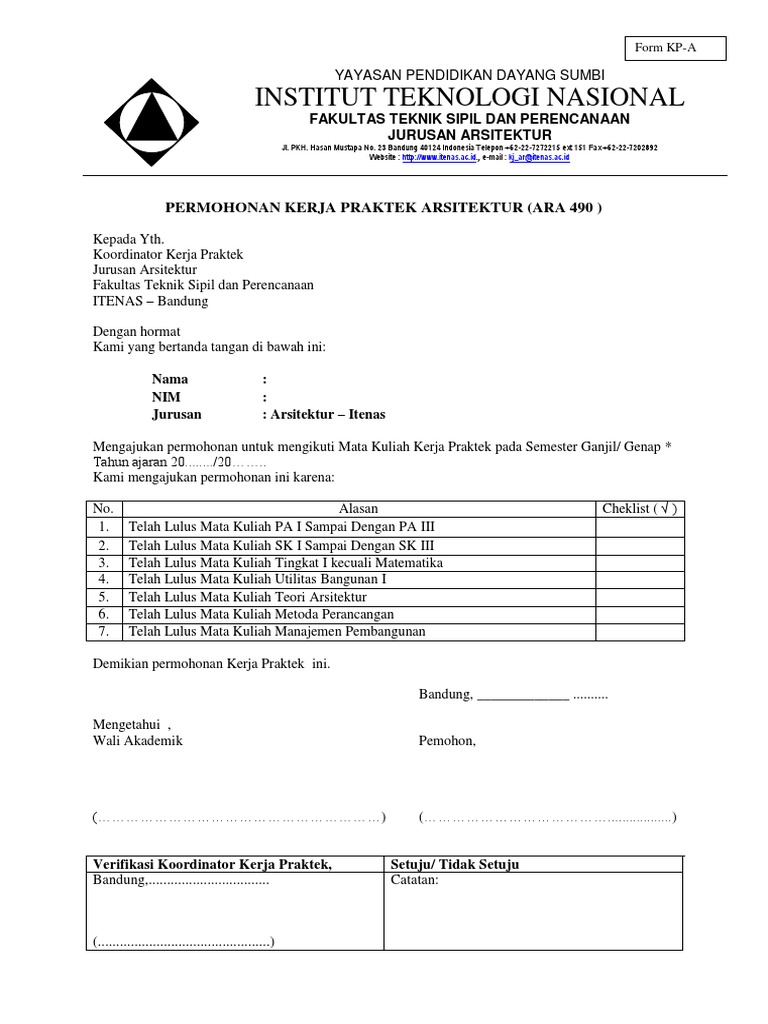 Form Pengajuan KP | PDF