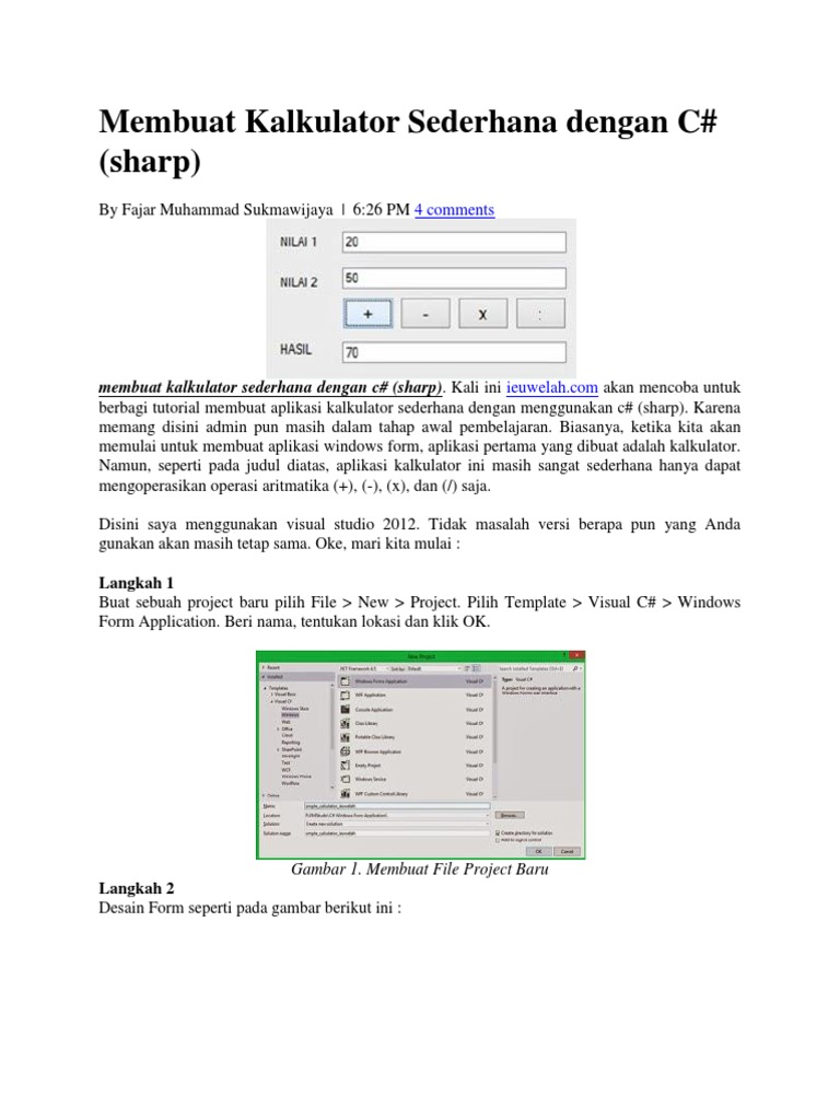 Membuat Kalkulator Sederhana Dengan C | PDF