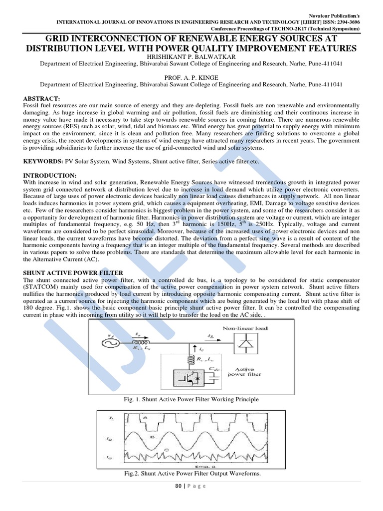 Grid Interconnection of Renewable Energy Sources at Distribution Level ...