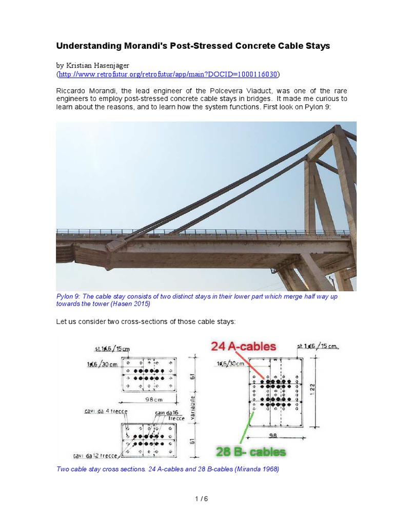 Understanding Morandi's Post-Stressed Concrete Cable Stays | PDF | Beam ...