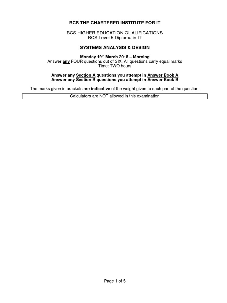 Bcs Higher Education Qualifications BCS Level 5 Diploma in IT | PDF ...