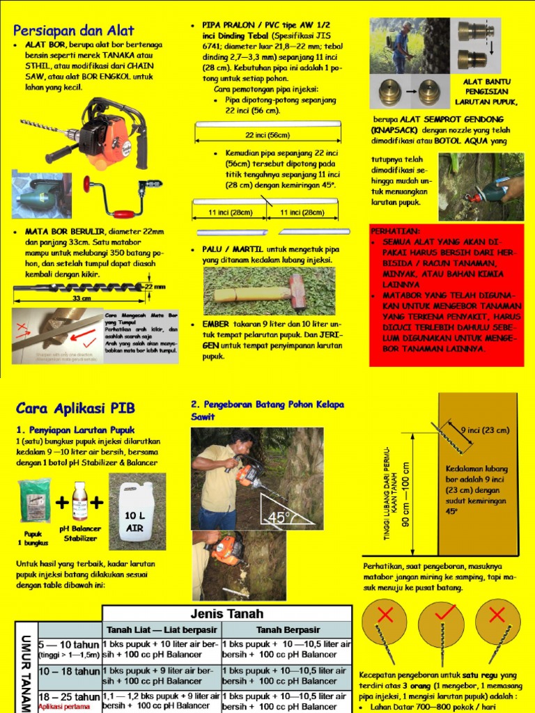 Oil Palm Trunk Injection Fertilizer - Application Guide1 | PDF