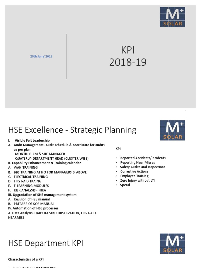 Kpi Hse | PDF | Occupational Safety And Health | Audit