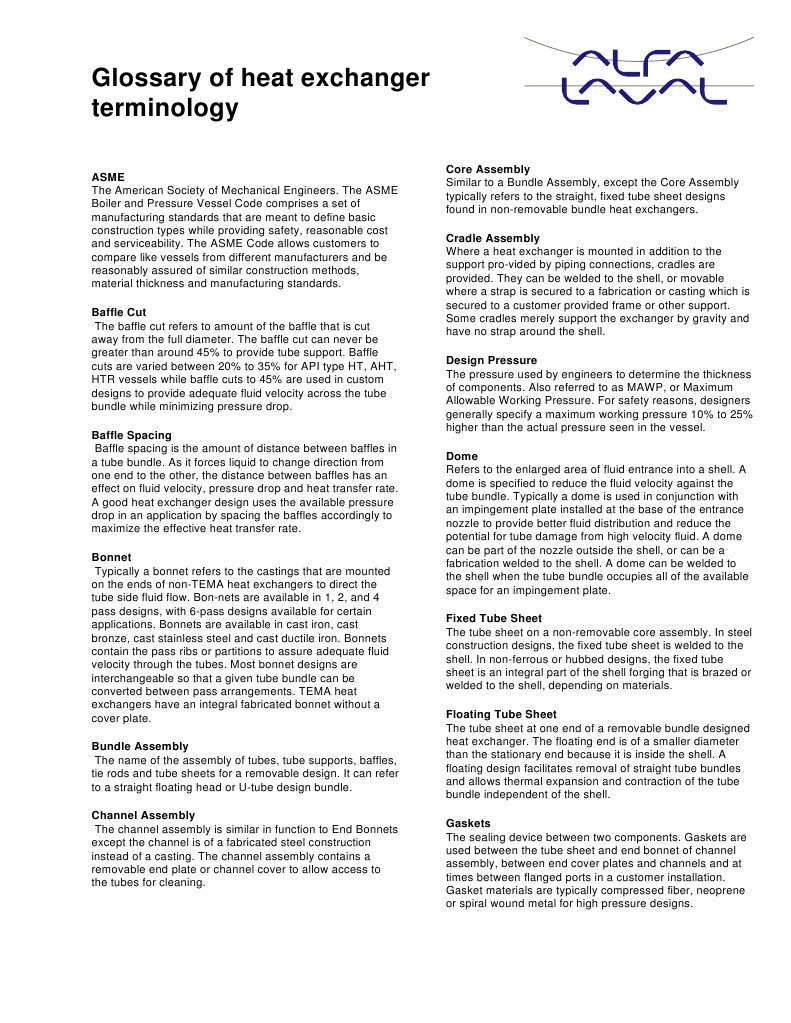 Heat Exchanger Terminology Glossary | PDF | Heat Exchanger | Pipe ...