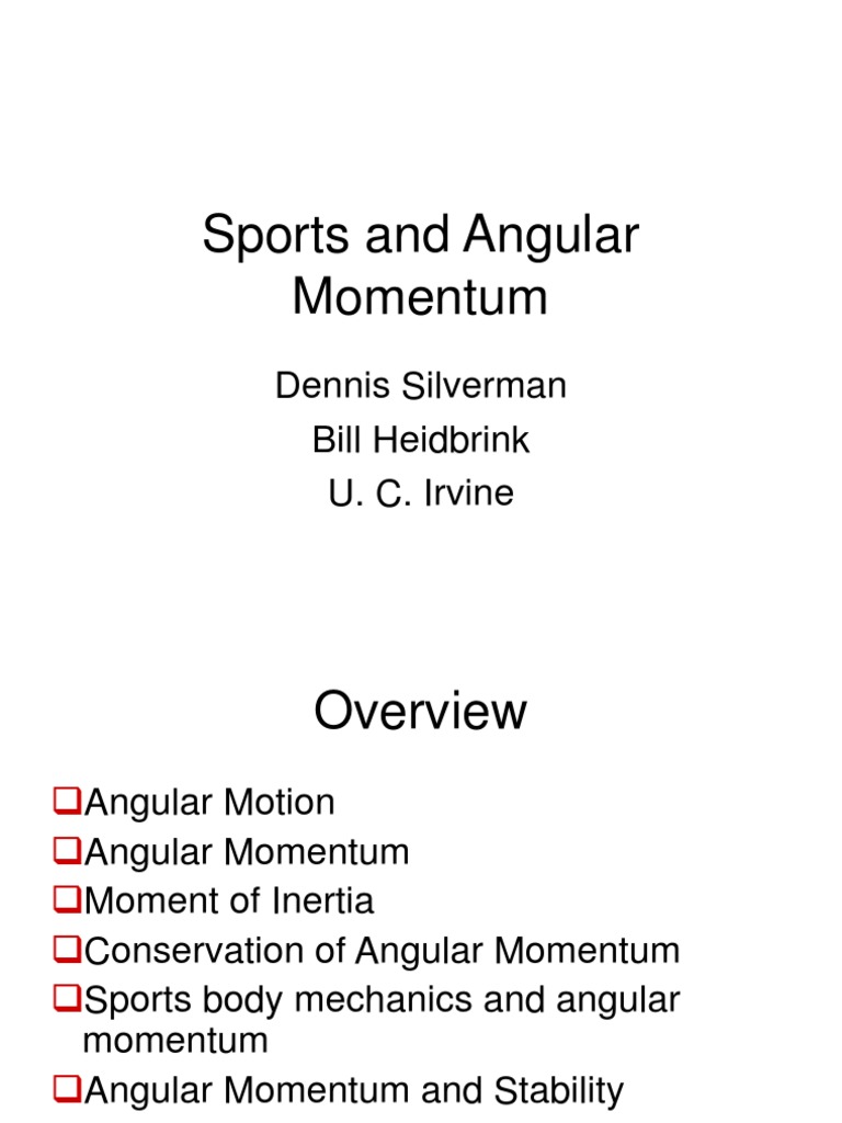 Sports and Angular Momentum: Exploring Rotational Dynamics Through Examples in Athletics | PDF ...