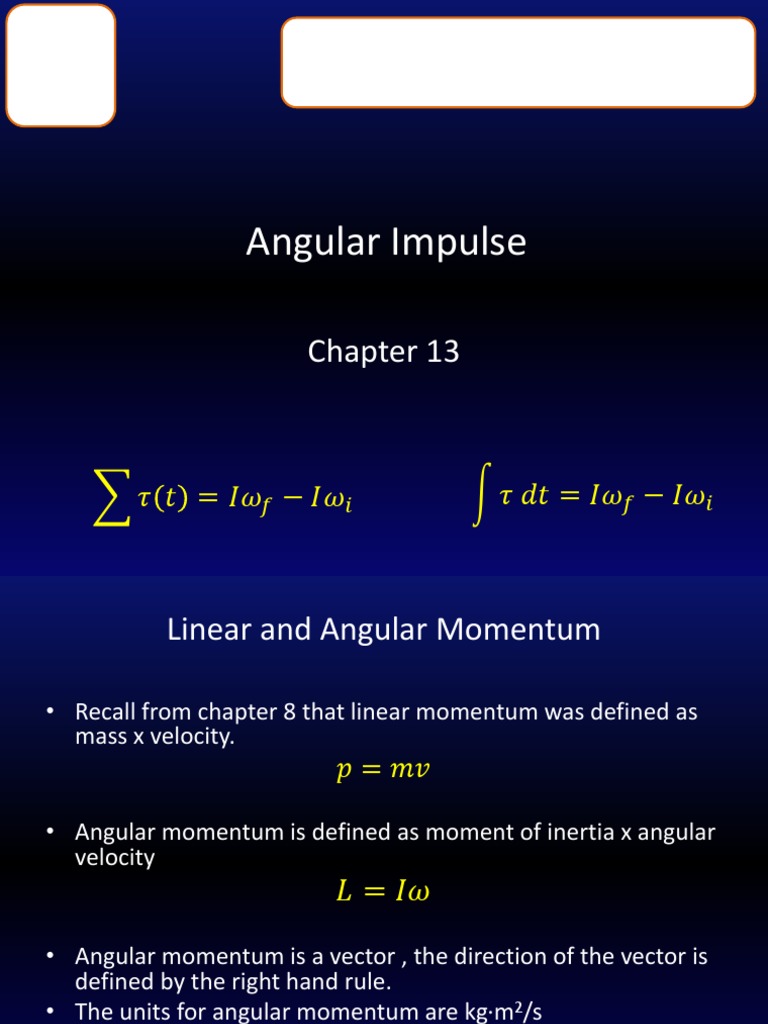 Chapter 13 Angular Impulse | PDF | Angular Momentum | Momentum