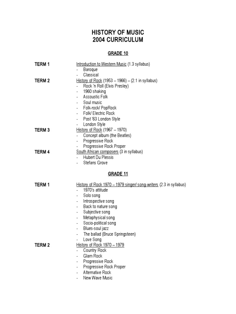History of Music - 04 | PDF | Rock And Roll | Songs