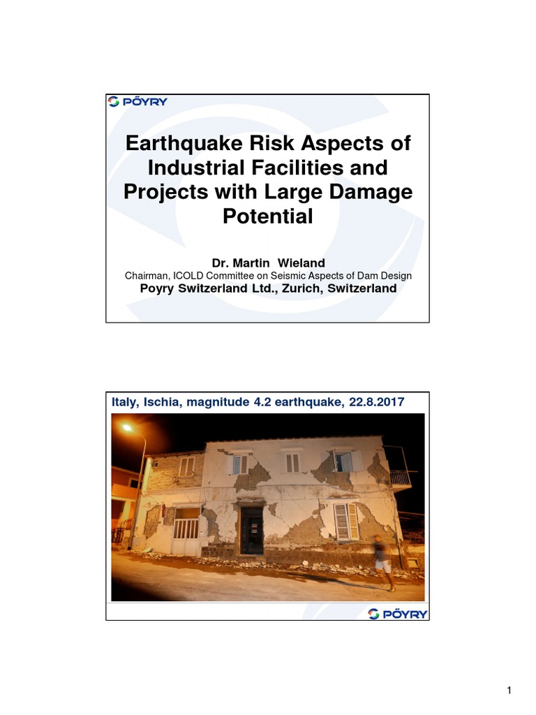 Earthquake Risk Aspects of Industrial Facilities and Projects With ...