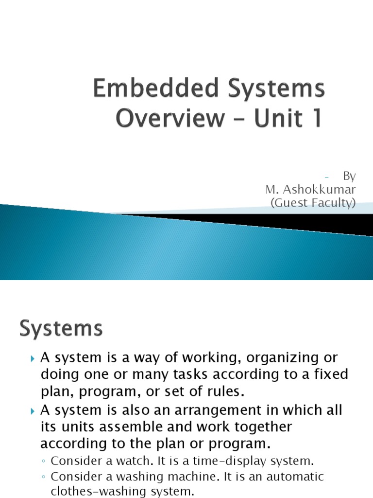 Introduction to Embedded Systems | PDF | Central Processing Unit ...