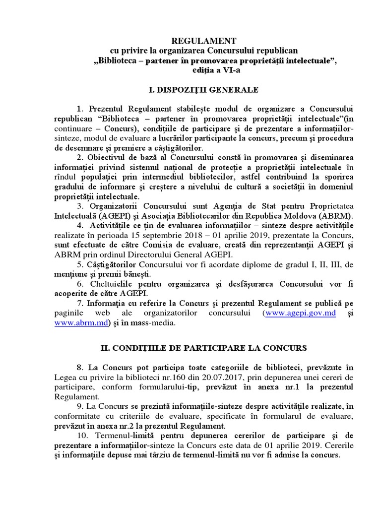 Regulament Concurs | PDF