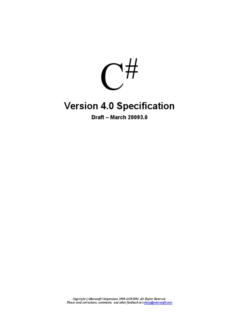 CSharp 4.0 Specification | PDF