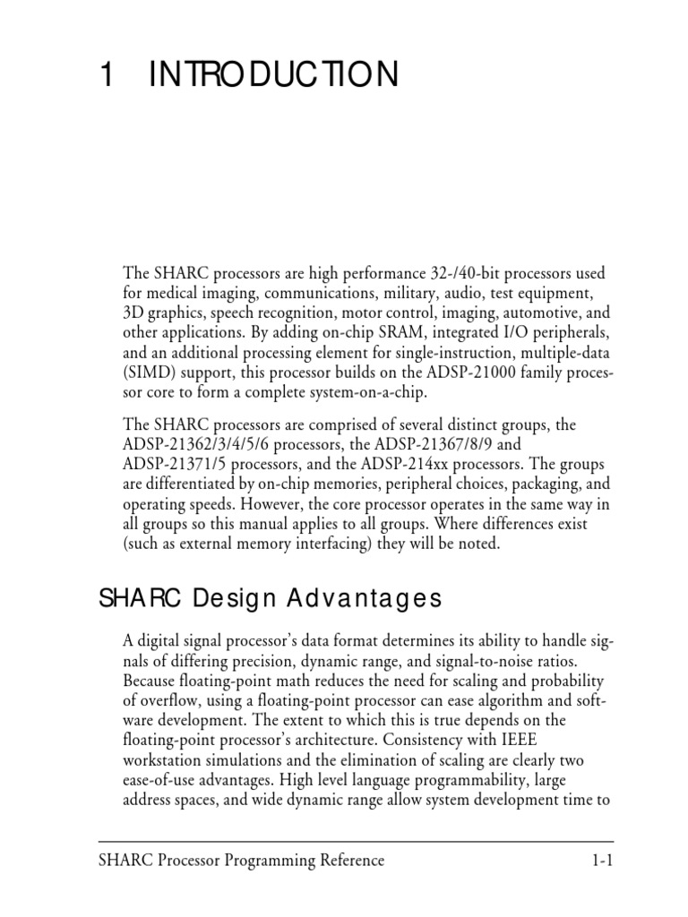 SHARC Processor Design Advantages and Architectural Overview | PDF | Central Processing Unit ...