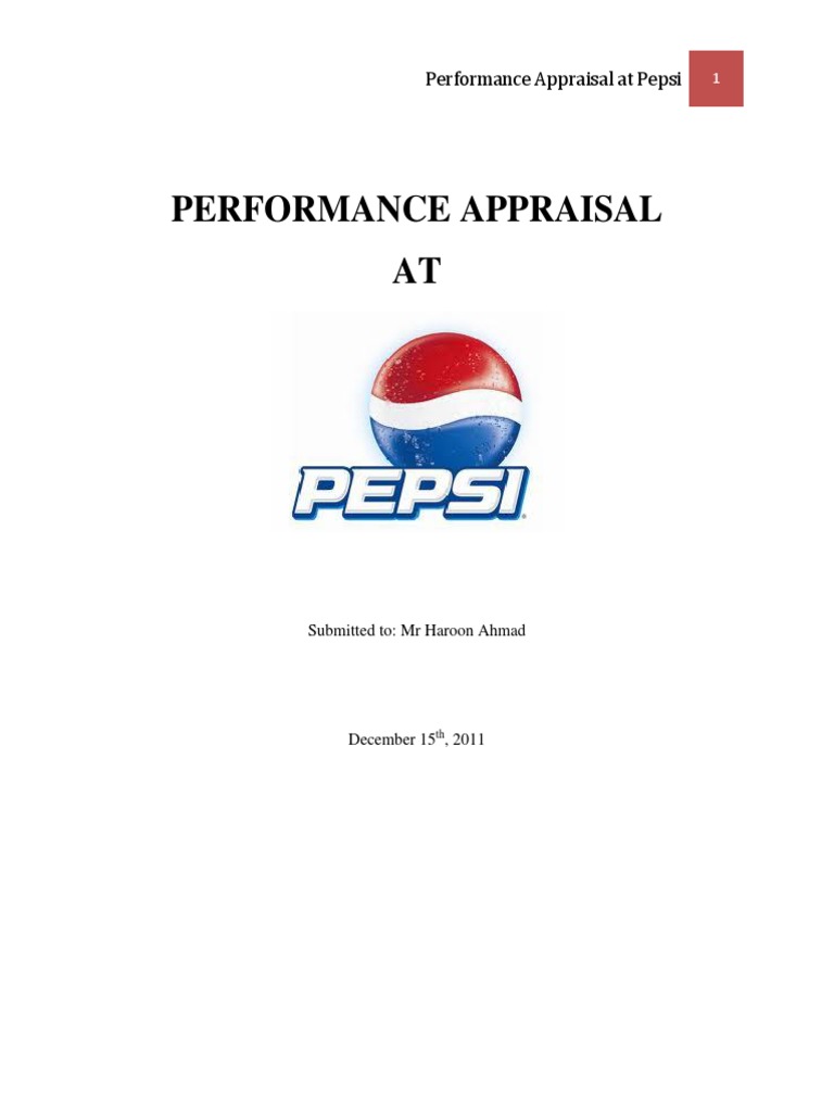 Performance Appraisal at Pepsi | PDF | Performance Appraisal | Pepsi