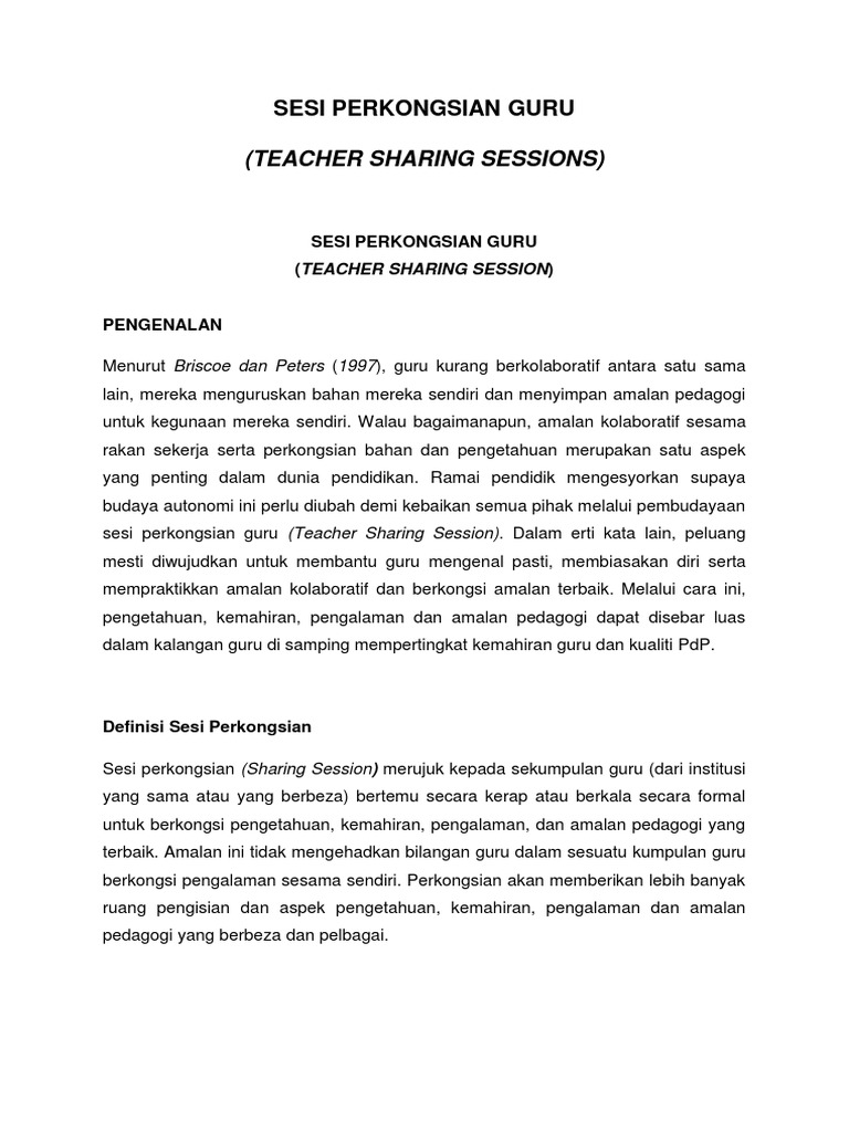 2 Sesi Perkongsian Guru | PDF
