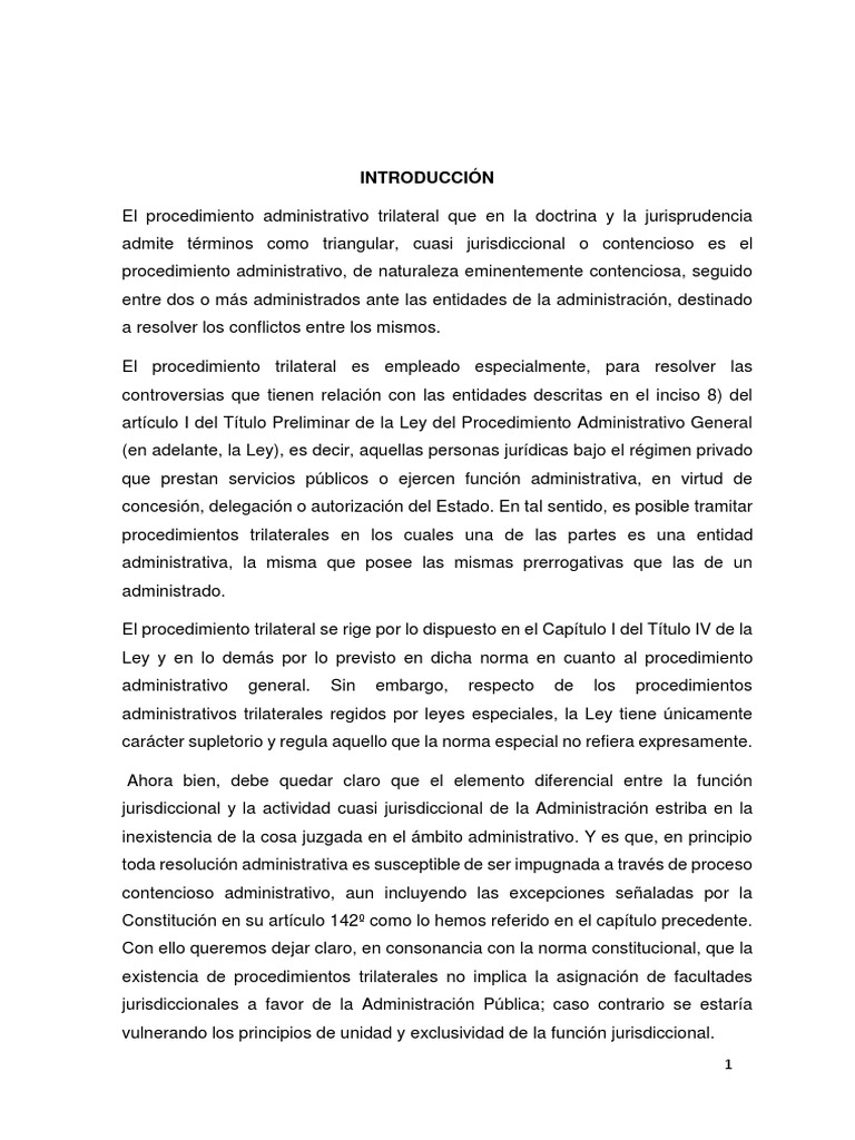 EL PROCEDIMIENTO ADMINISTRATIVO TRILATERAL Listo | PDF | Mandato | Apelación