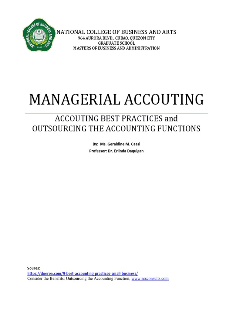 Best Practices in Managerial Accounting | PDF | Accounts Payable | Invoice