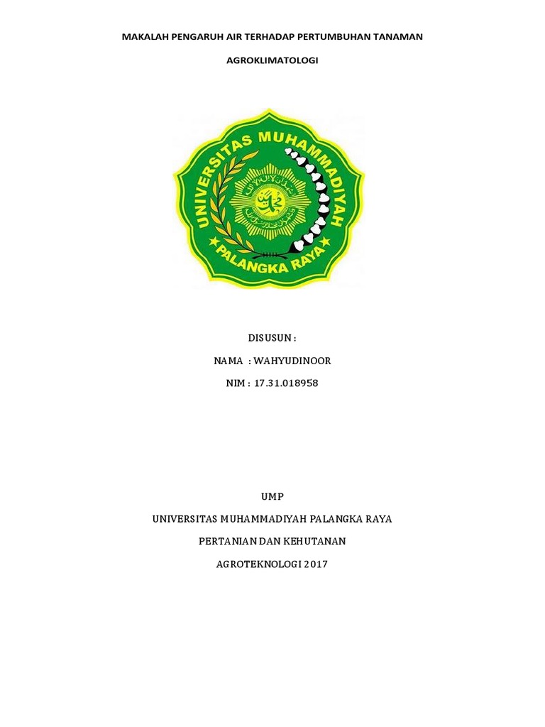 Makalah Pengaruh Air Terhadap Pertumbuhan Tanaman | PDF Makalah Pengaruh Air Terhadap Pertumbuhan Tanaman | PDF