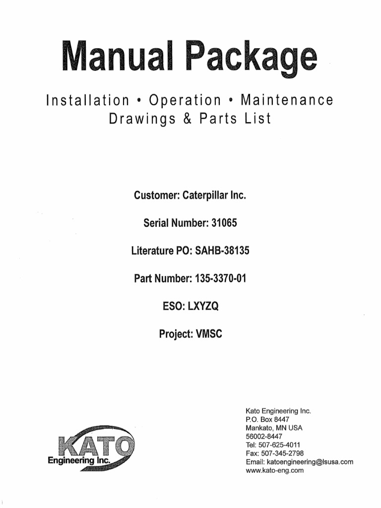 Kato Generator Manual PDF | PDF | Rectifier | Electric Power