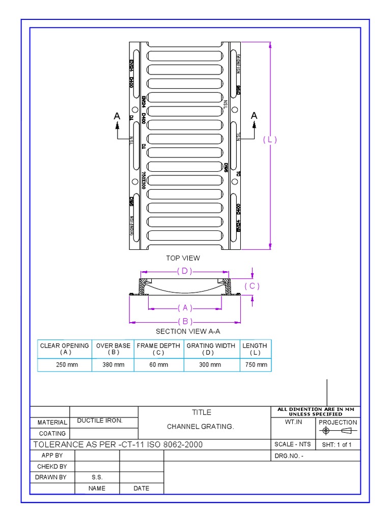 TOLERANCE AS PER - CT-11 ISO 8062-2000: Top View | PDF