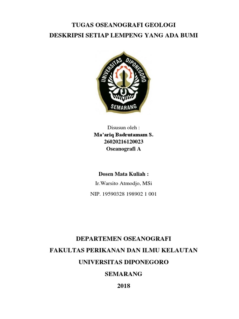 Cover Tugas Oseanografi Geologi | PDF