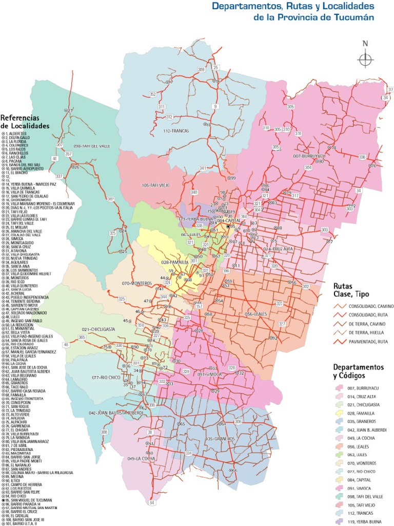 H1-Mapa de Rutas de Tucuman y Localidades | PDF