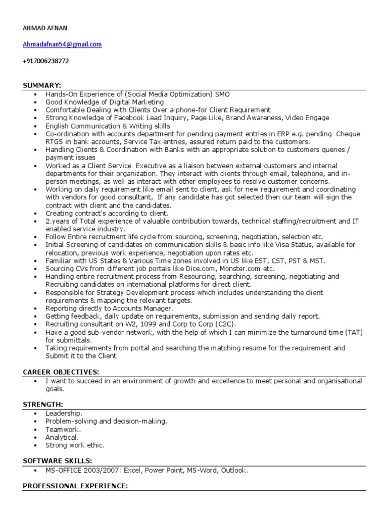 AHMAD AFNAN Updated Resume | PDF | Recruitment | Digital Marketing AHMAD AFNAN Updated Resume | PDF | Recruitment | Digital Marketing