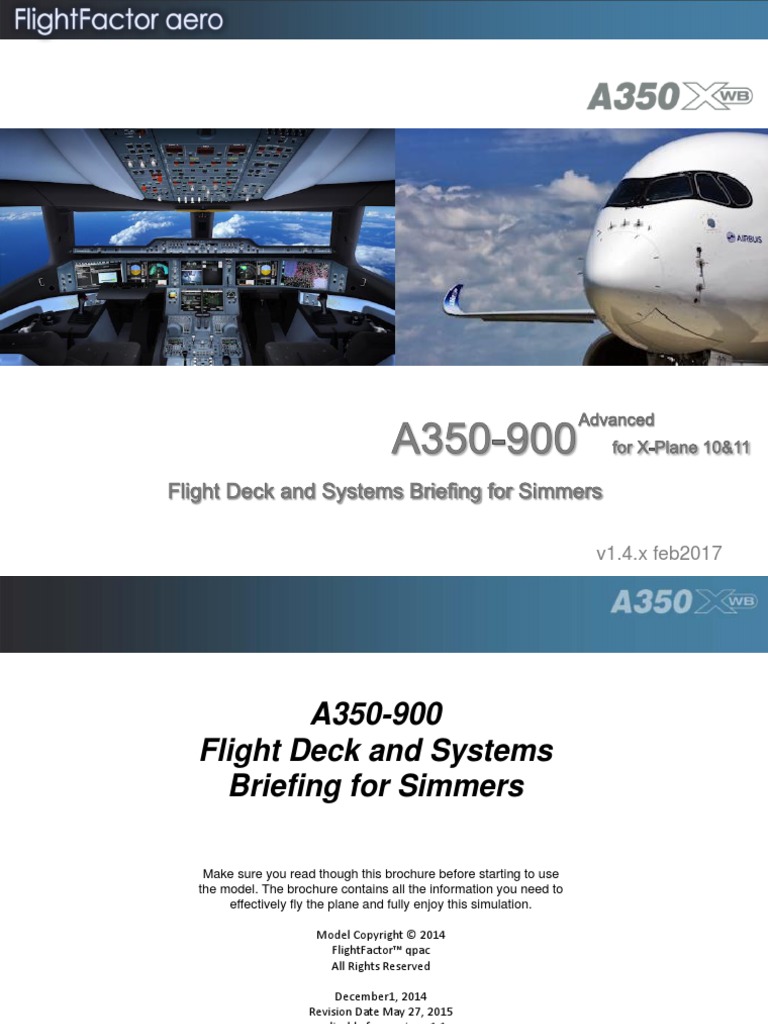 Flight Factor A350 XWB Manual | PDF | Takeoff | Cockpit