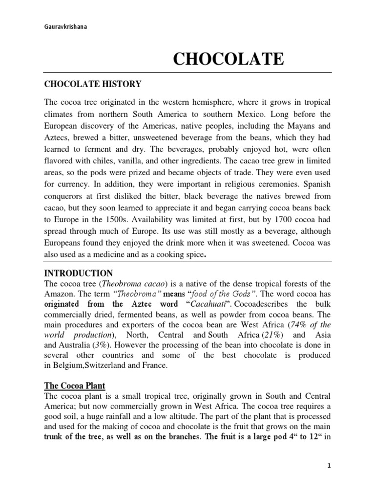 Chocolate | PDF | Cocoa Bean | Chocolate