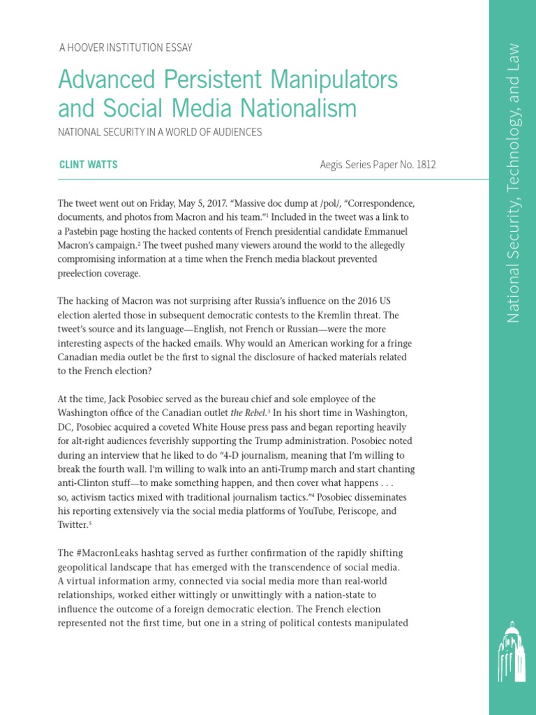 Advanced Persistent Manipulators and Social Media Nationalism: National ...