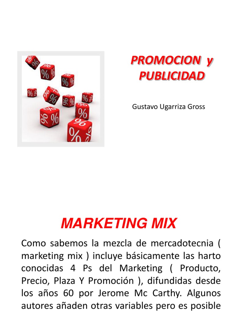 Publicidad y Promoción en Marketing Mix | PDF | Marketing | Publicidad