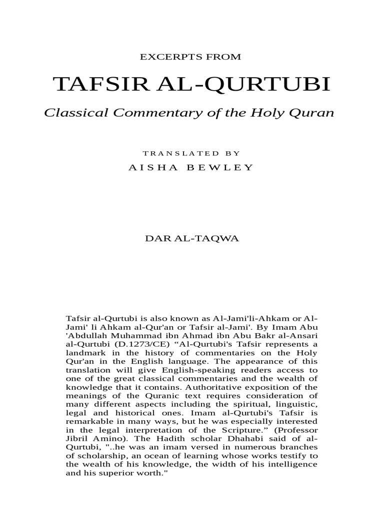 Excerpts Tafsir Al-Qurtubi | PDF | Muhammad | Quran