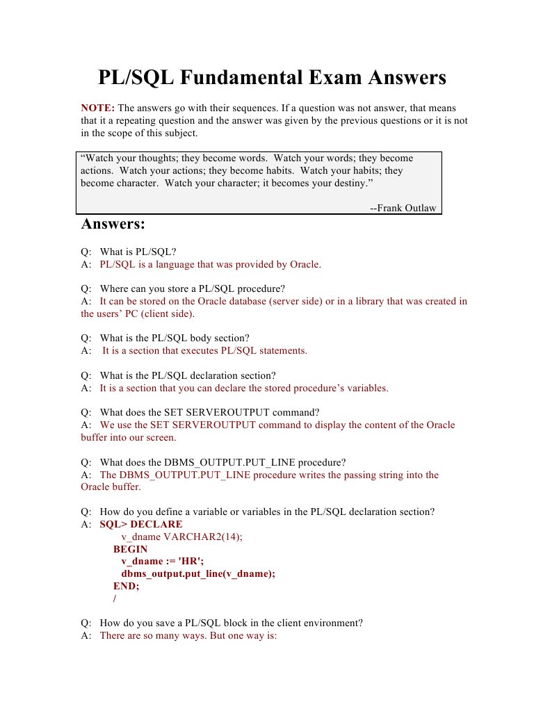 Interview Questions | PDF | Pl/Sql | Parameter (Computer Programming)