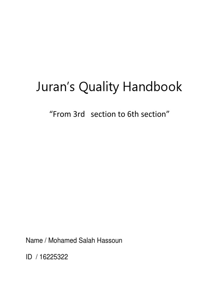 Juran Hand Book | PDF | Business Process | Quality Management