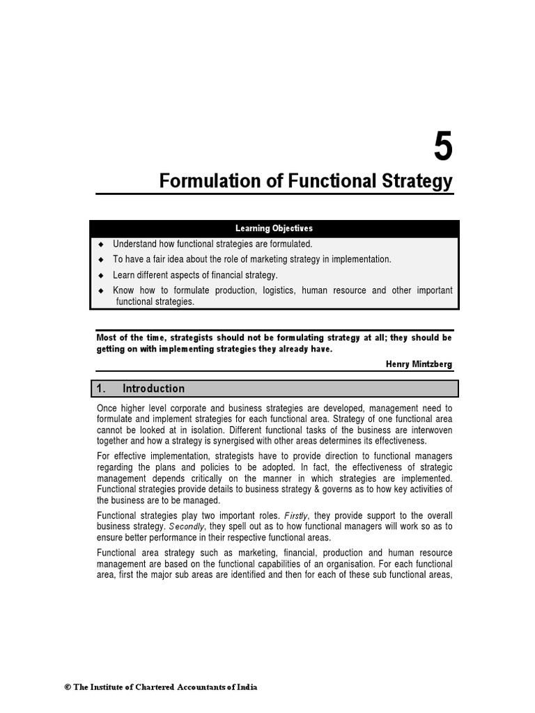 Chapter 5 Formulation of Functional Strategy | PDF | Promotion ...