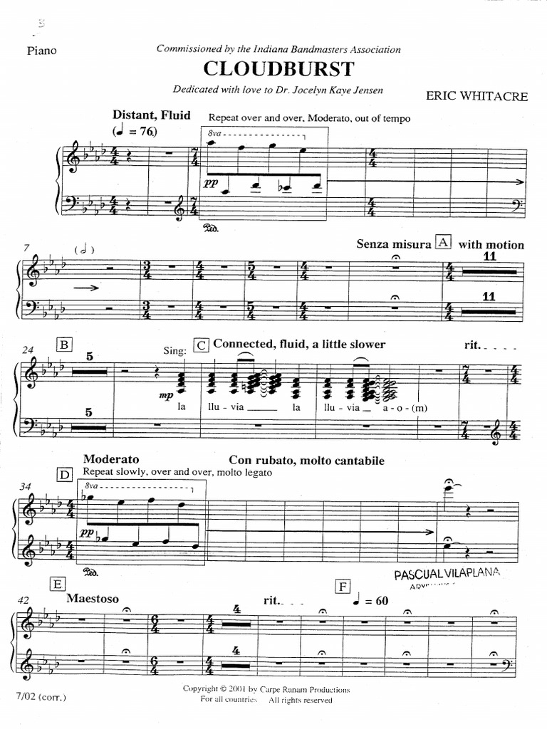 Cloudburst (Piano) | PDF