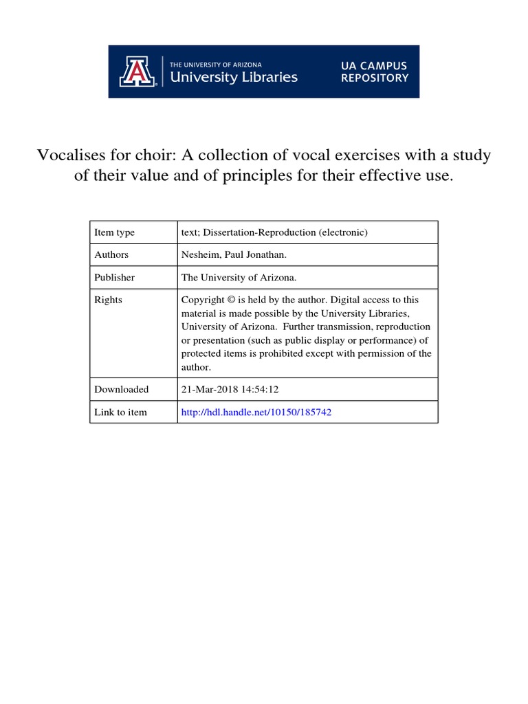 Vocalise For Choir | PDF | Singing | Vocal Pedagogy