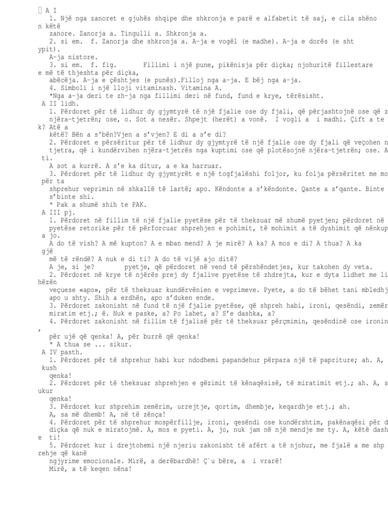 Fjalor Shqip Shqip | PDF