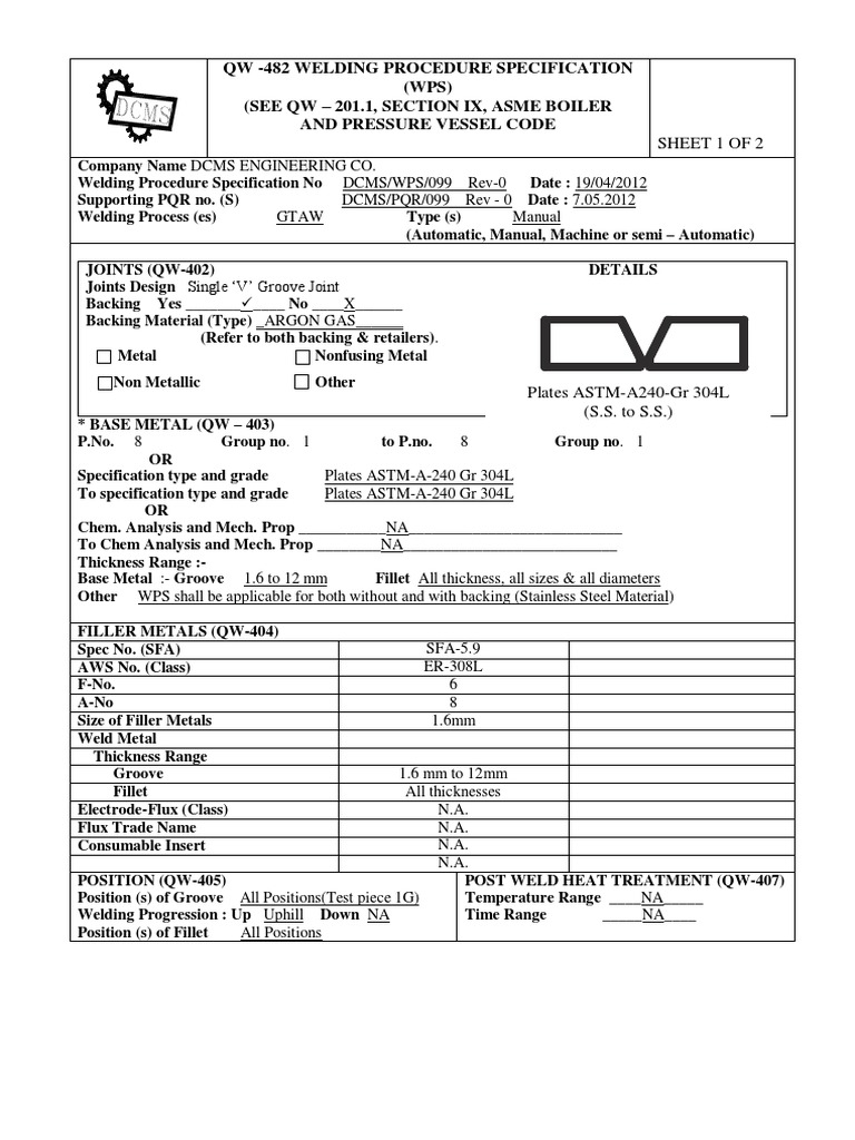 Wps Magi Tig Exemple PDF | PDF | Welding | Construction