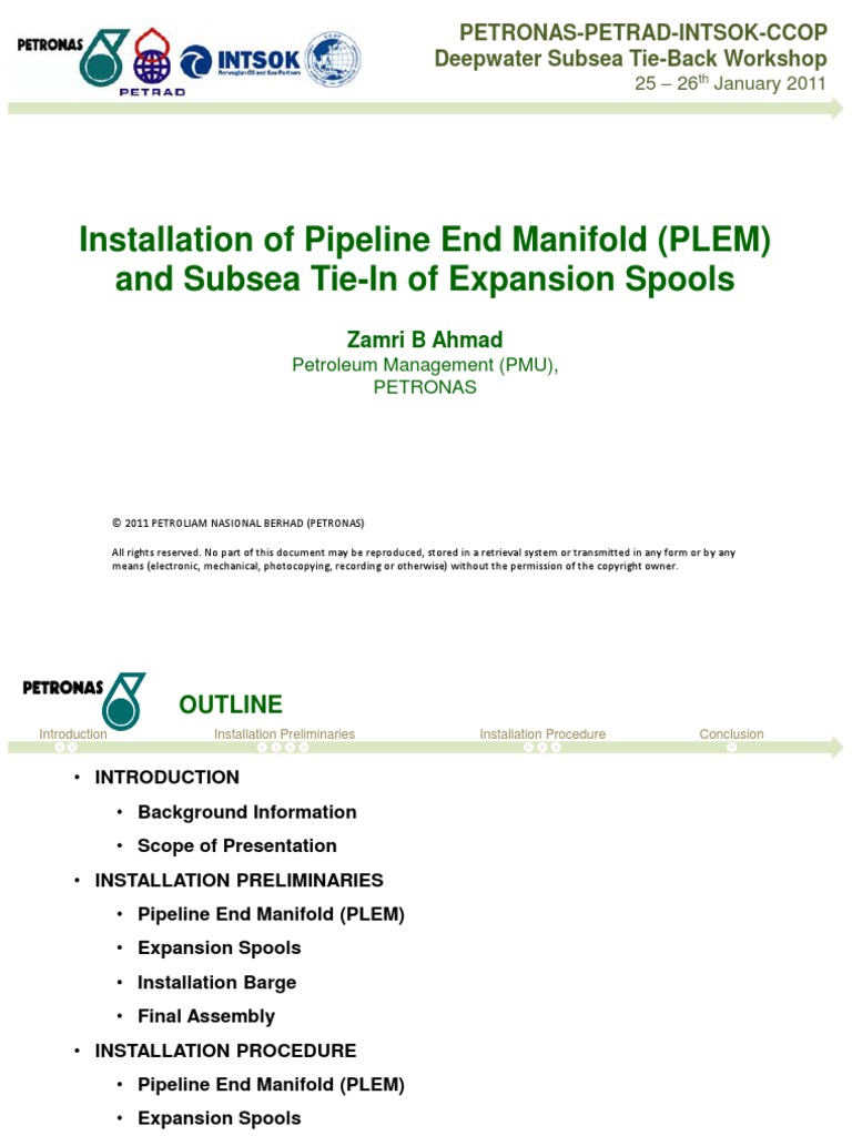 Installation of Pipeline End Manifold (PLEM) and Subsea Tie-In of ...