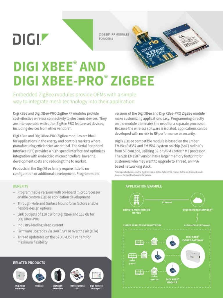Datasheet XBee S2C Actualizado | PDF | Embedded System ...