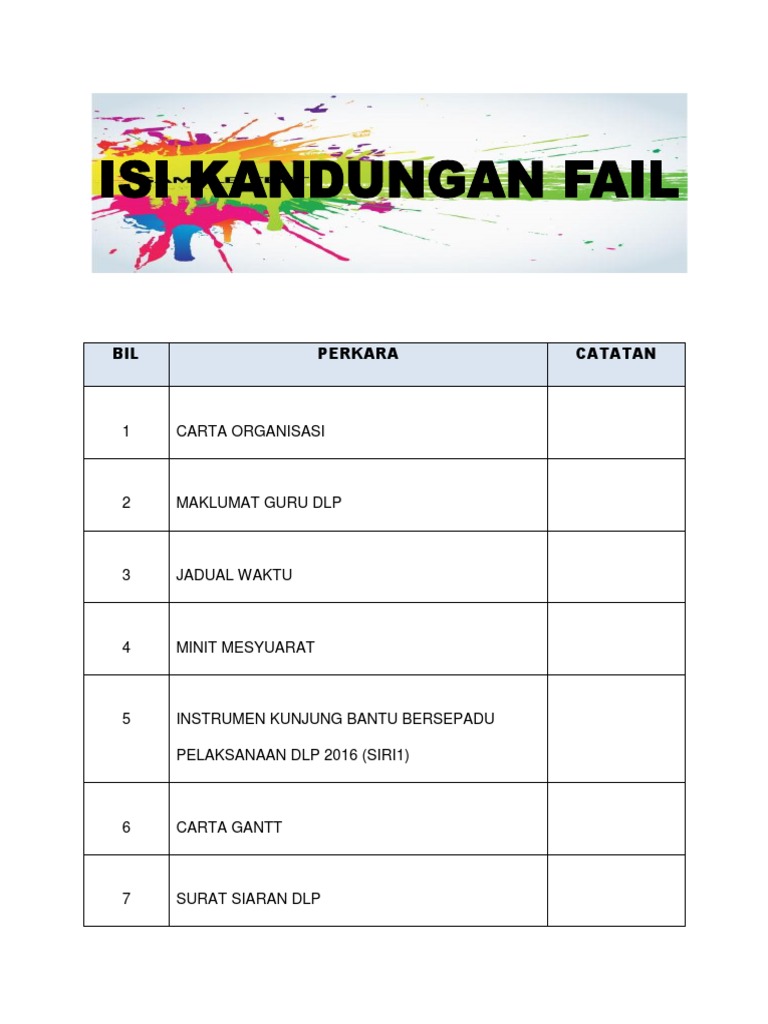 Isi Kandungan Fail DLP | PDF