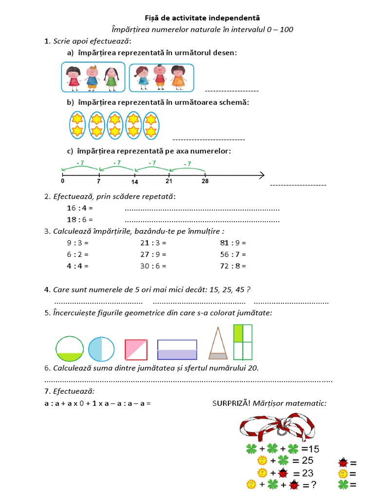 Impartirea Fisa de Lucru | PDF