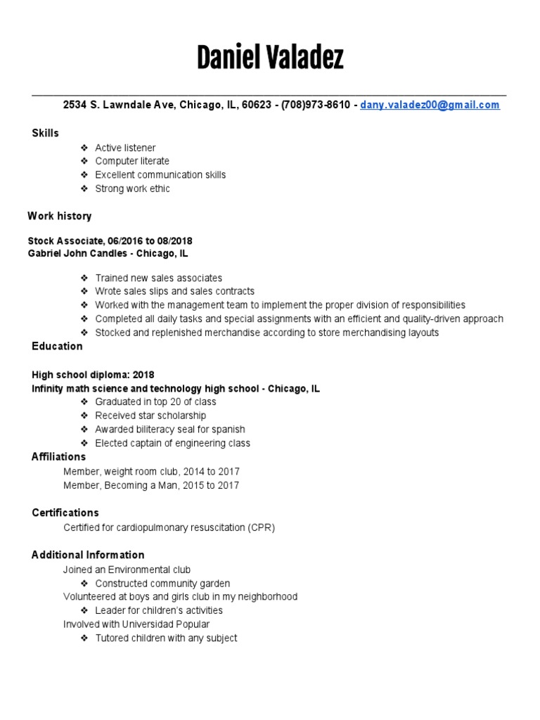 Daniels Resume | PDF