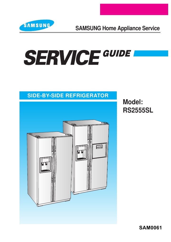 Samsung RS2555SL Service Manual | PDF | Refrigerator | Ice