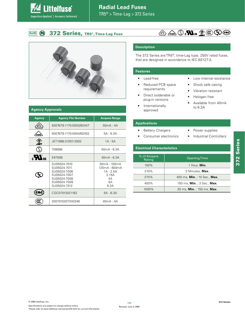 Littelfuse Fuse 372 | PDF | Fuse (Electrical) | Building Engineering