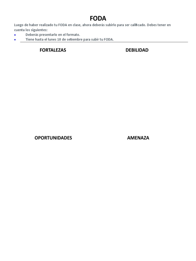 Formato FODA Plantilla | PDF