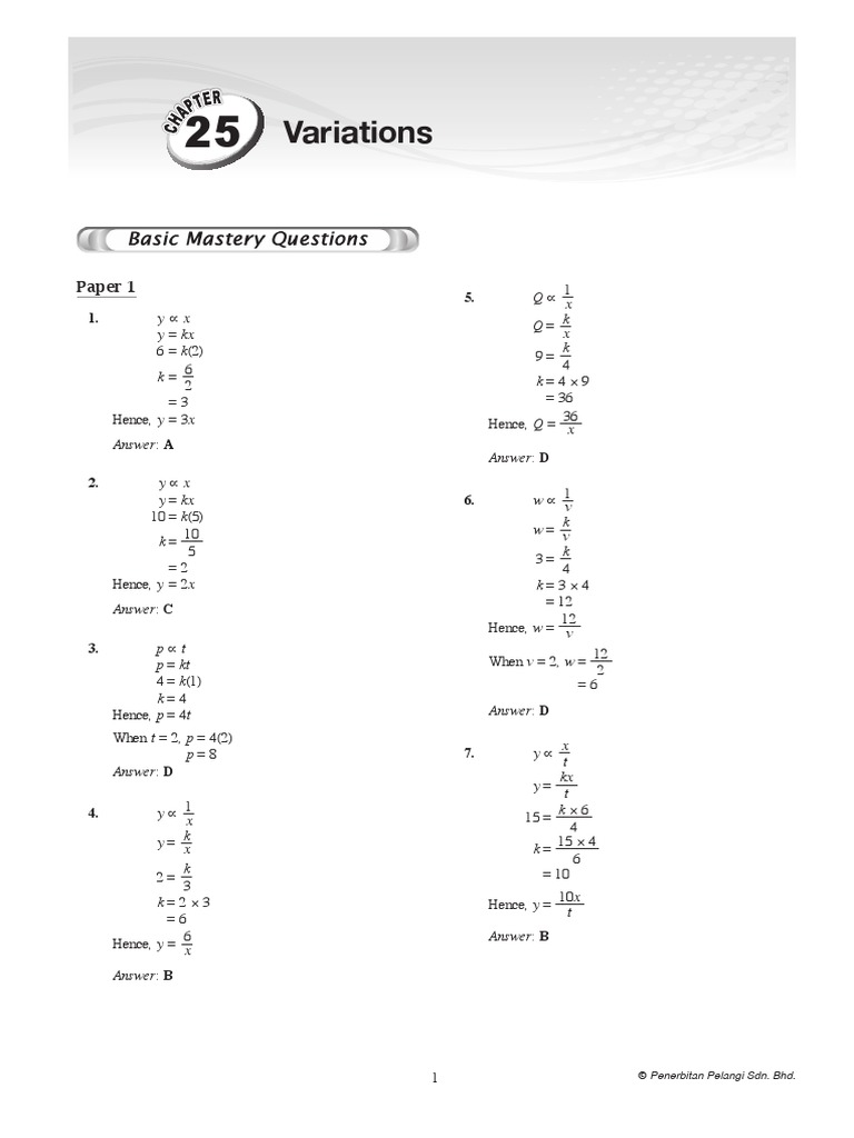 Variations | PDF | Teaching Mathematics