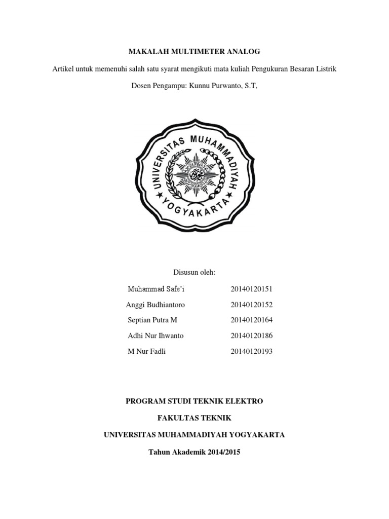 Panduan Multimeter Analog untuk Pengukuran Listrik | PDF | Teknologi ...