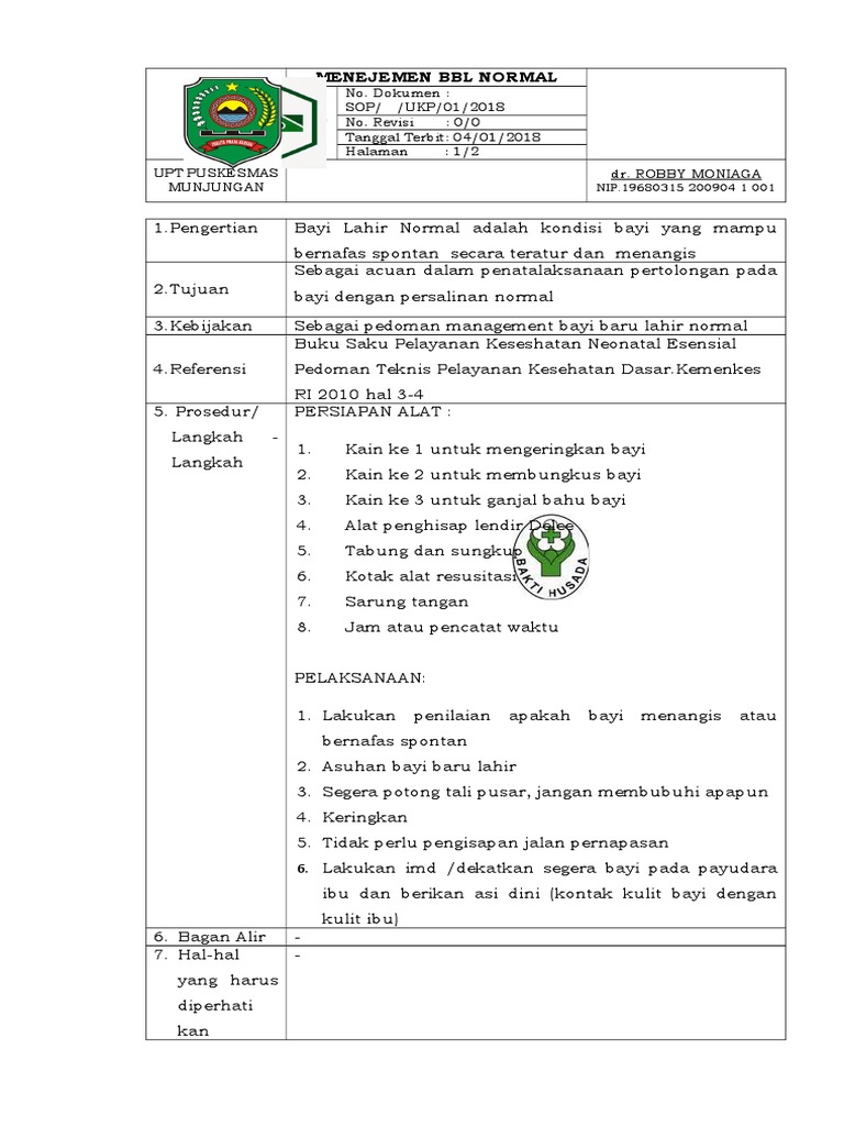 Penatalaksanaan BBL Normal | PDF